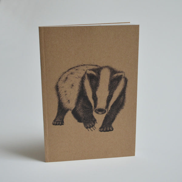 Eco-friendly notebook with badger artwork. – Ali Chappell-Bates Art